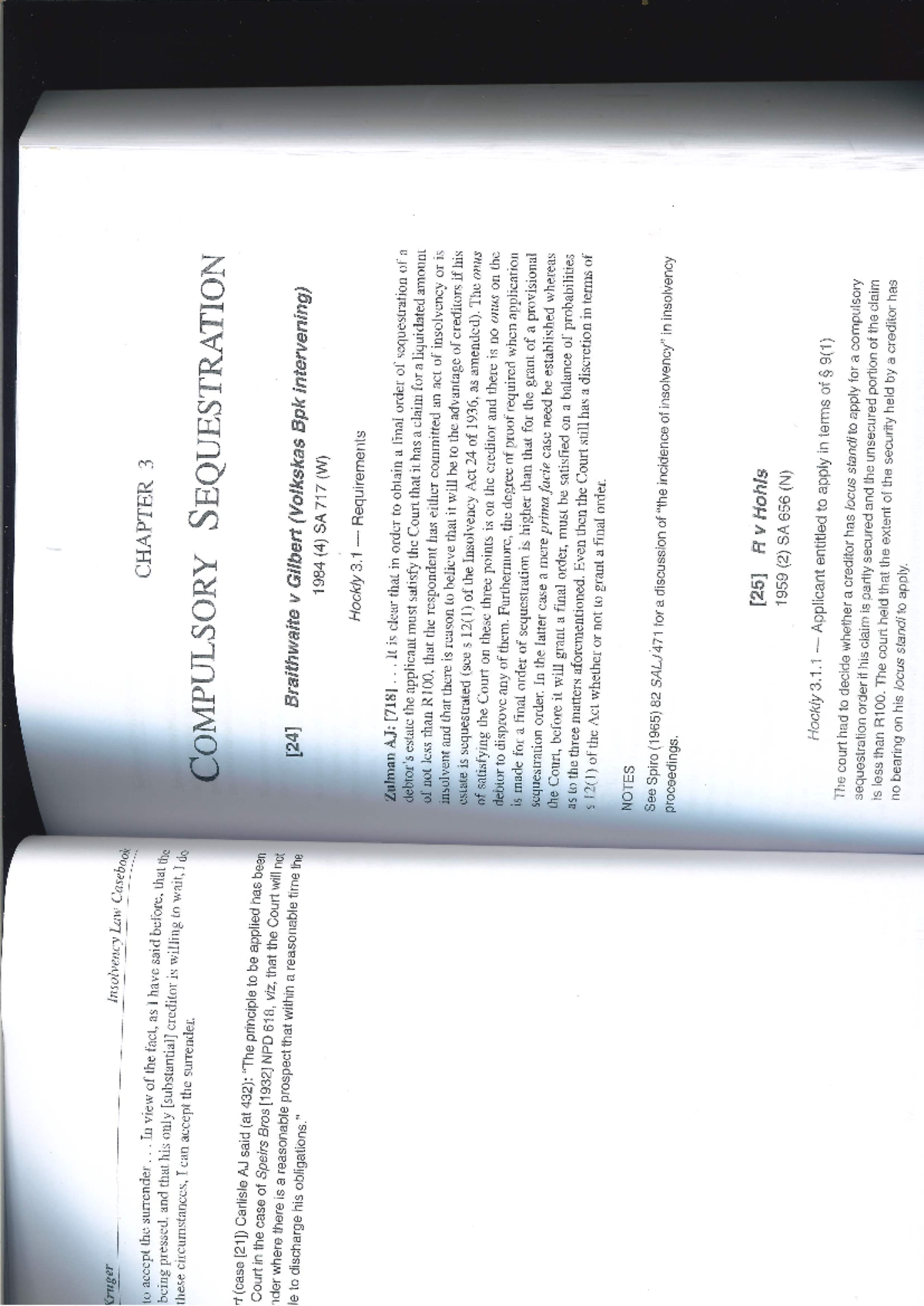 Casebook page 32 - Summarized case - Insolvency Law Casebook CHAPTER 3 ...