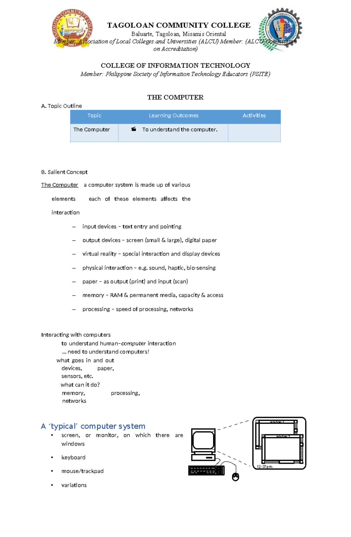 Module 5 - here some notes for HCI 1 - Baluarte, Tagoloan, Misamis ...