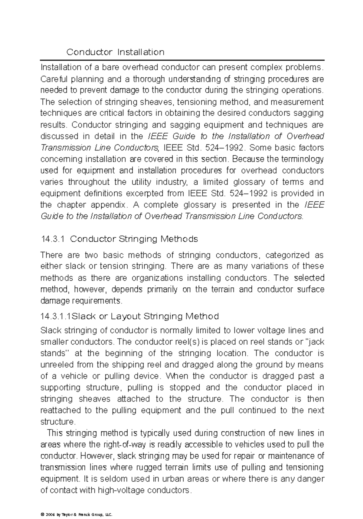 Conductor Installation - Conductor Installation Installation of a bare ...