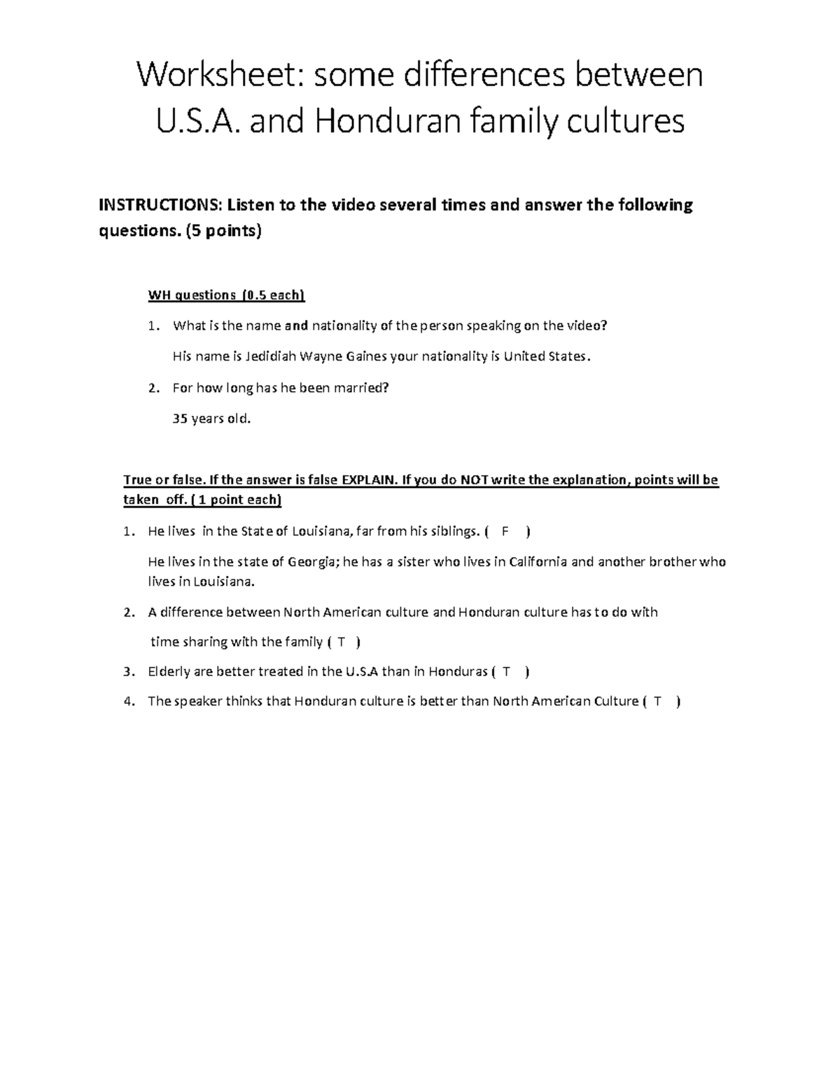Quiñonez -Osman- Worksheet some differences between North American and ...