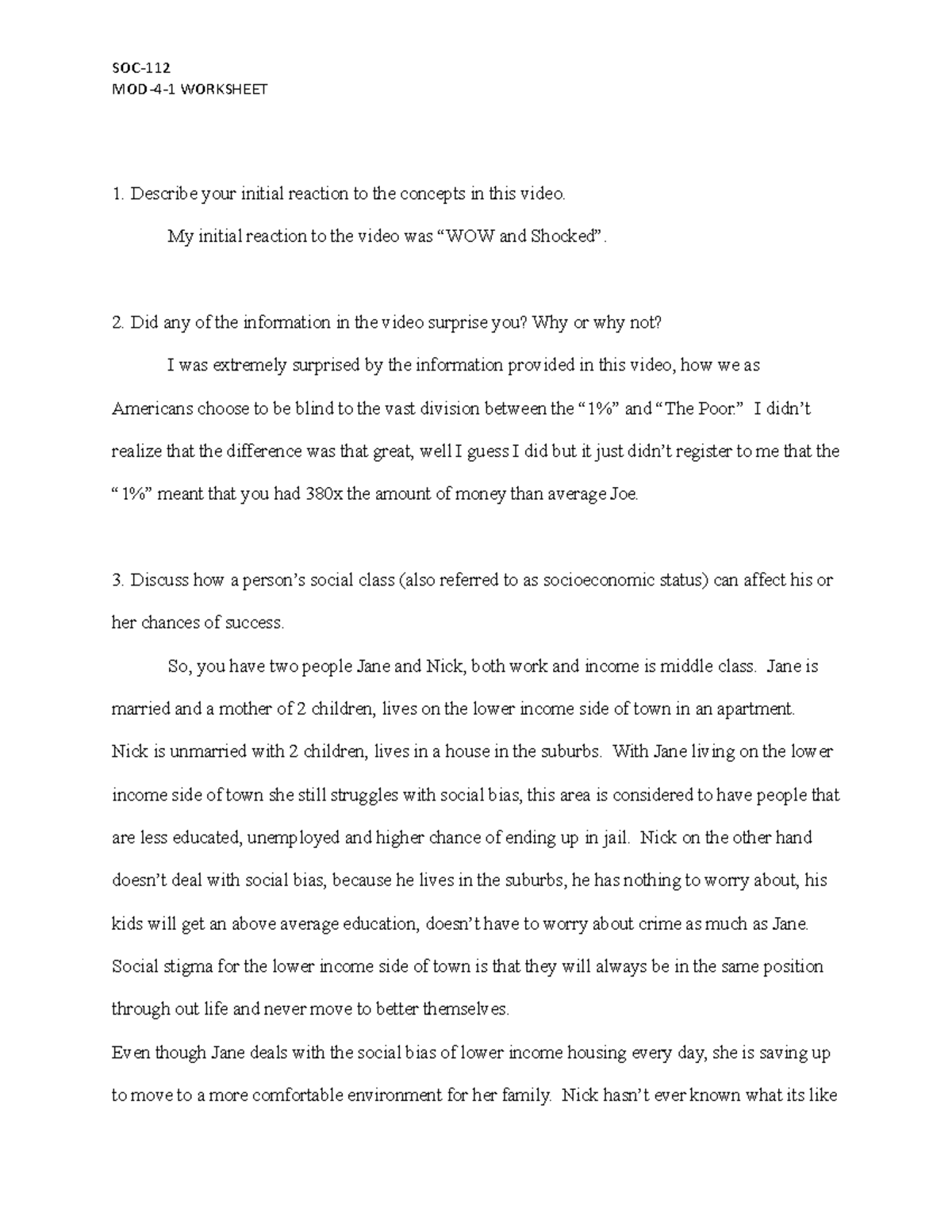 SOC 112 MOD 4 2 Worksheet - SOC-112MOD-4-1 WORKSHEET Describe your ...