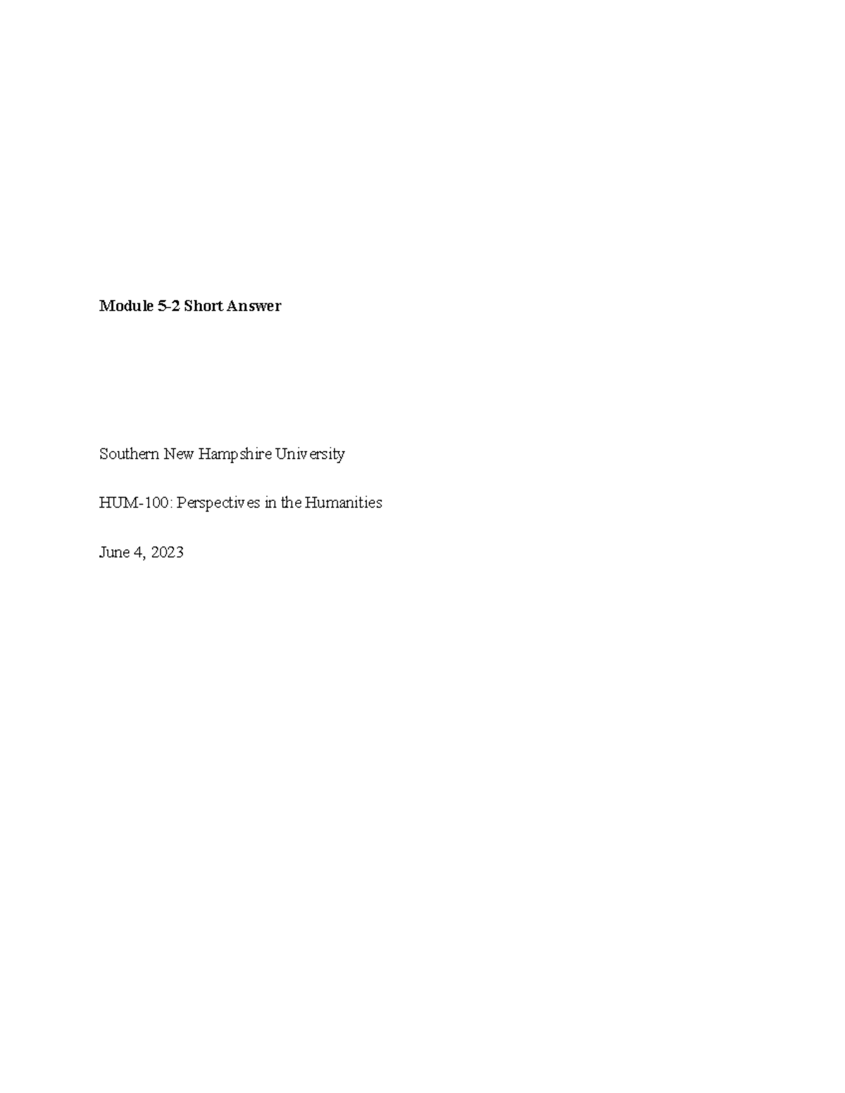 Module 5-2 Short Answer - Module 5-2 Short Answer Southern New ...