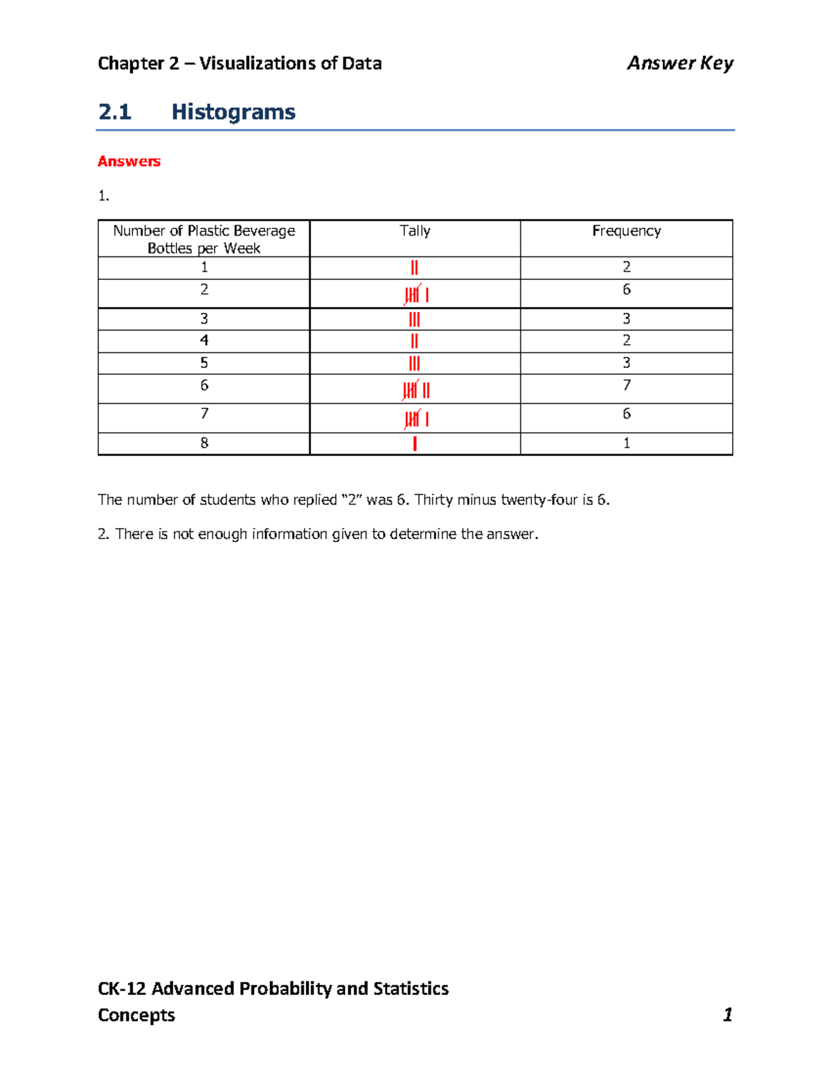 Answer Key CK-12 Chapter 02 Advanced Probability and Statistics Concepts (PDF) - CK-12 Advanced ...