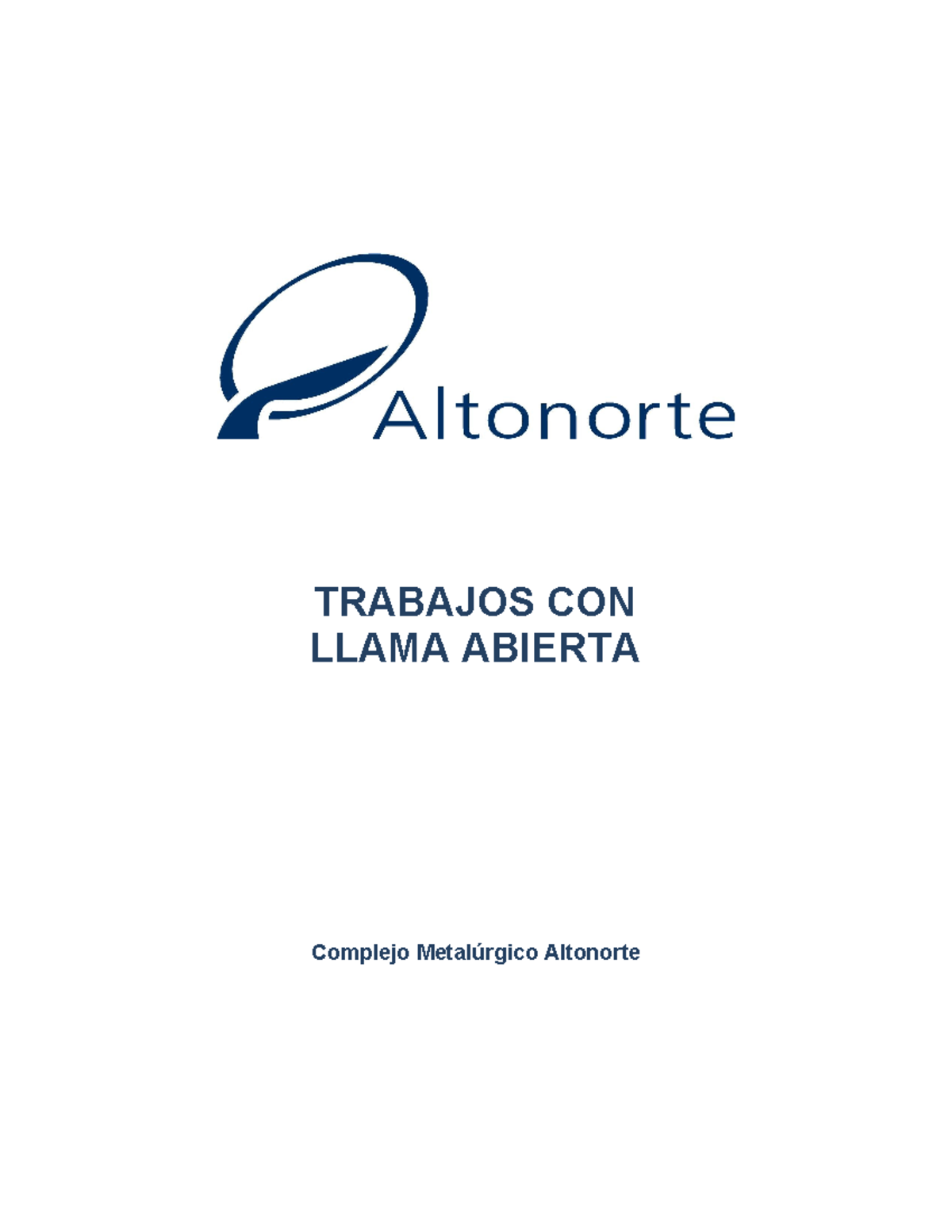 AN-SP-SSS-0005 Trabajos Llama Abierta - Complejo Metalúrgico Altonorte ...