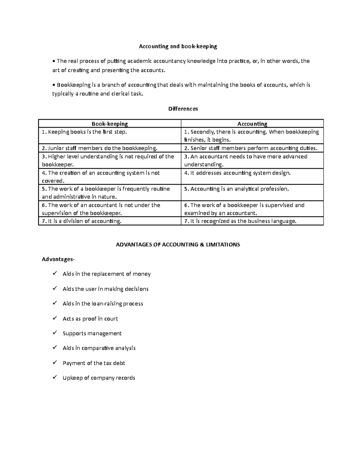 Accounting and book keeping - Accounting and book-keeping The real ...