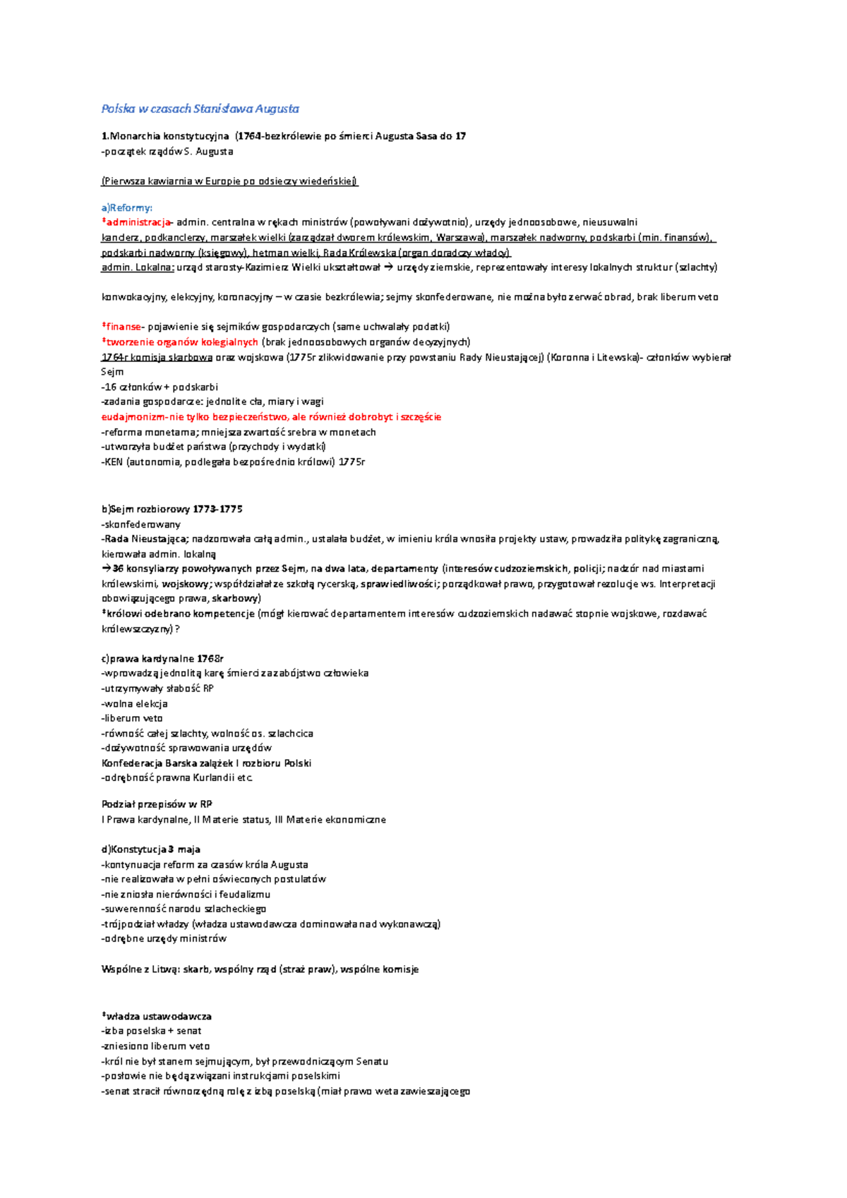 Wykład-historia parawa publicznego 15 - Polska w czasach Stanisława ...