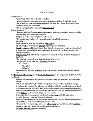 Acoustic Theory of Vowels and Constrictions - Studocu