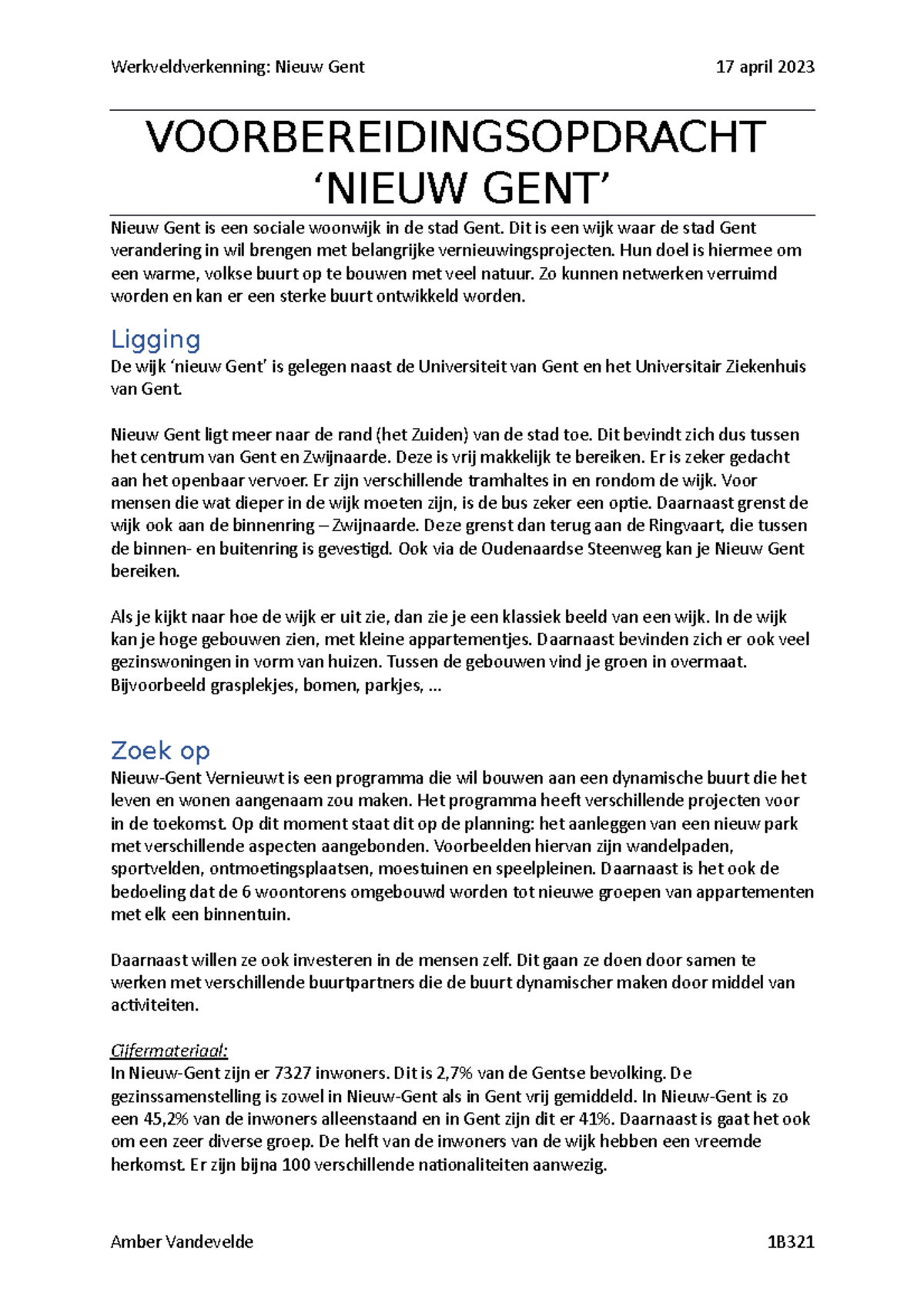 WVVK nieuw gent - taak - Werkveldverkenning: Nieuw Gent 17 april 2023 ...