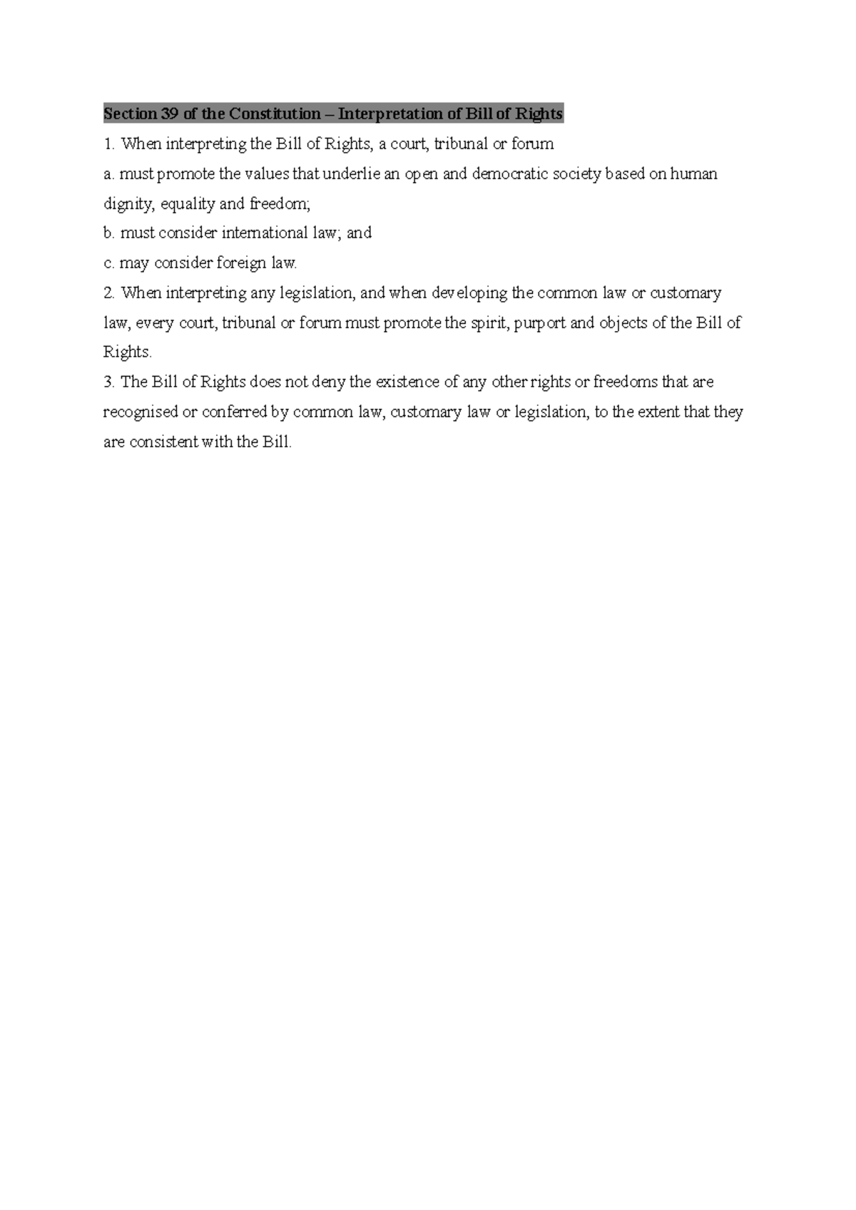 Section 39 of the Constitution - Section 39 of the Constitution ...