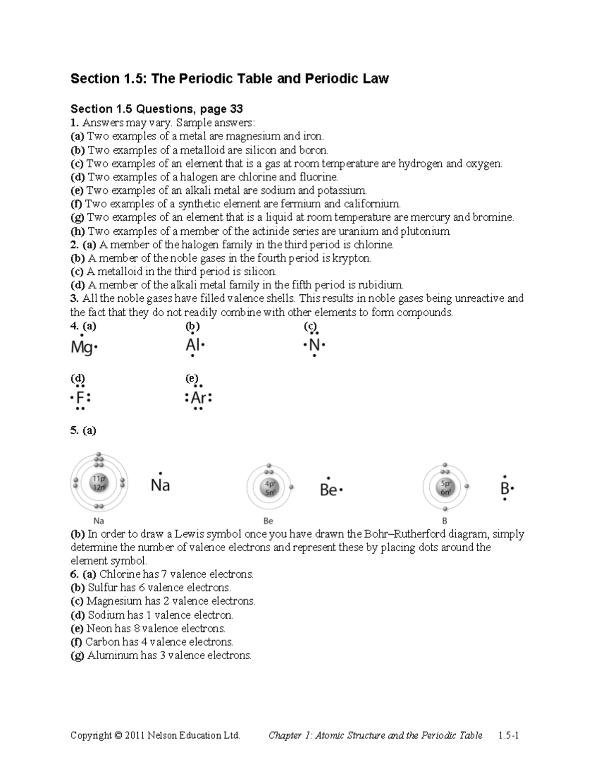 Chem11 sm 1 5 - 1.7 notes - Copyright © 2011 Nelson Education Ltd ...
