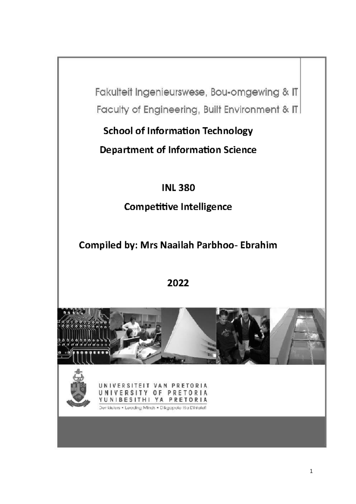 INL380 Study Guide 2022 Updated 20 July - School of Information Technology Department of ...
