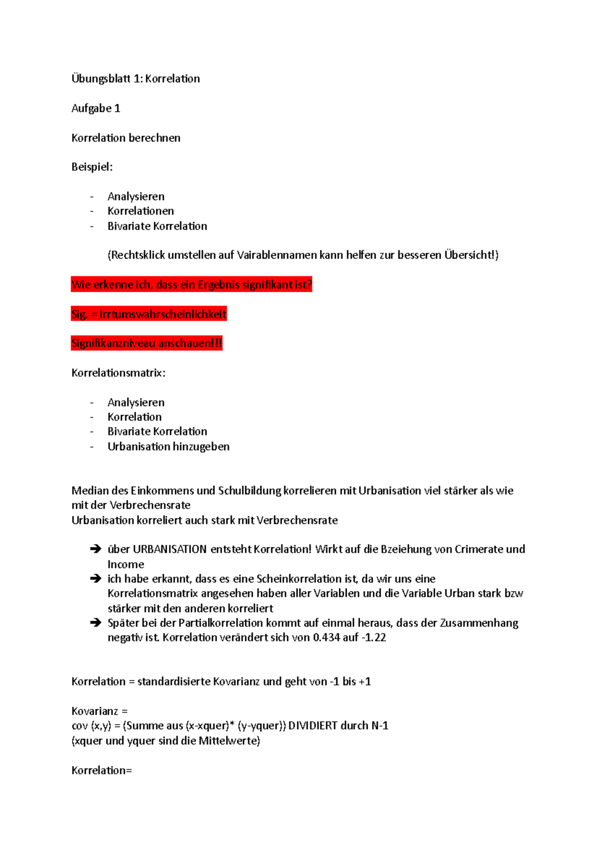 Übunsdasdas dasd - Übungsblatt 1: Korrelation Aufgabe 1 Korrelation ...