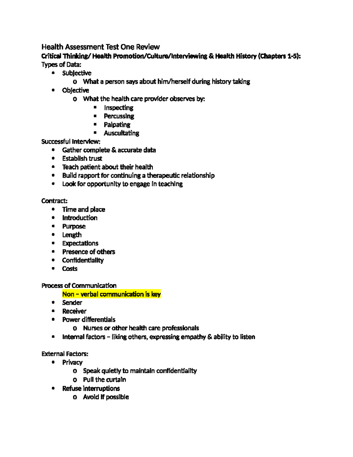 Health Assessment TEST 1 - NUPD 700 - Studocu