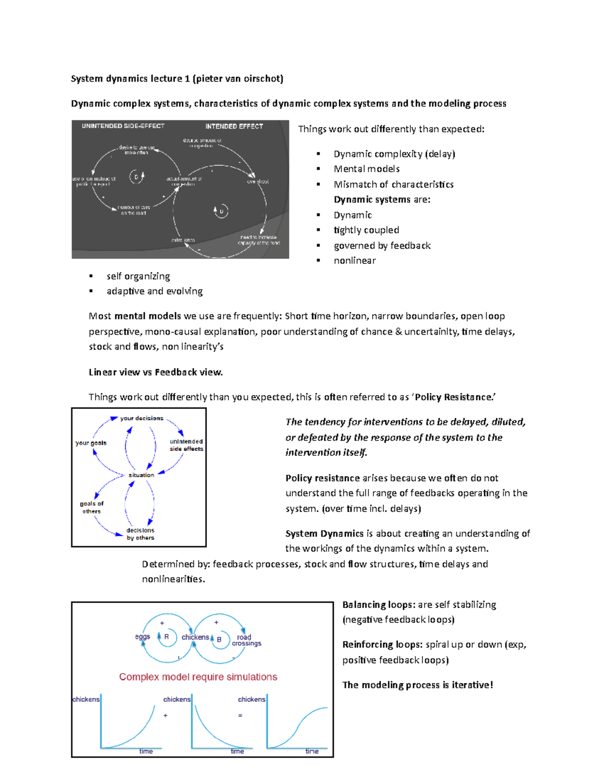 System dynamics lecture samenvatting - System dynamics lecture 1 (pieter van oirschot) Dynamic ...