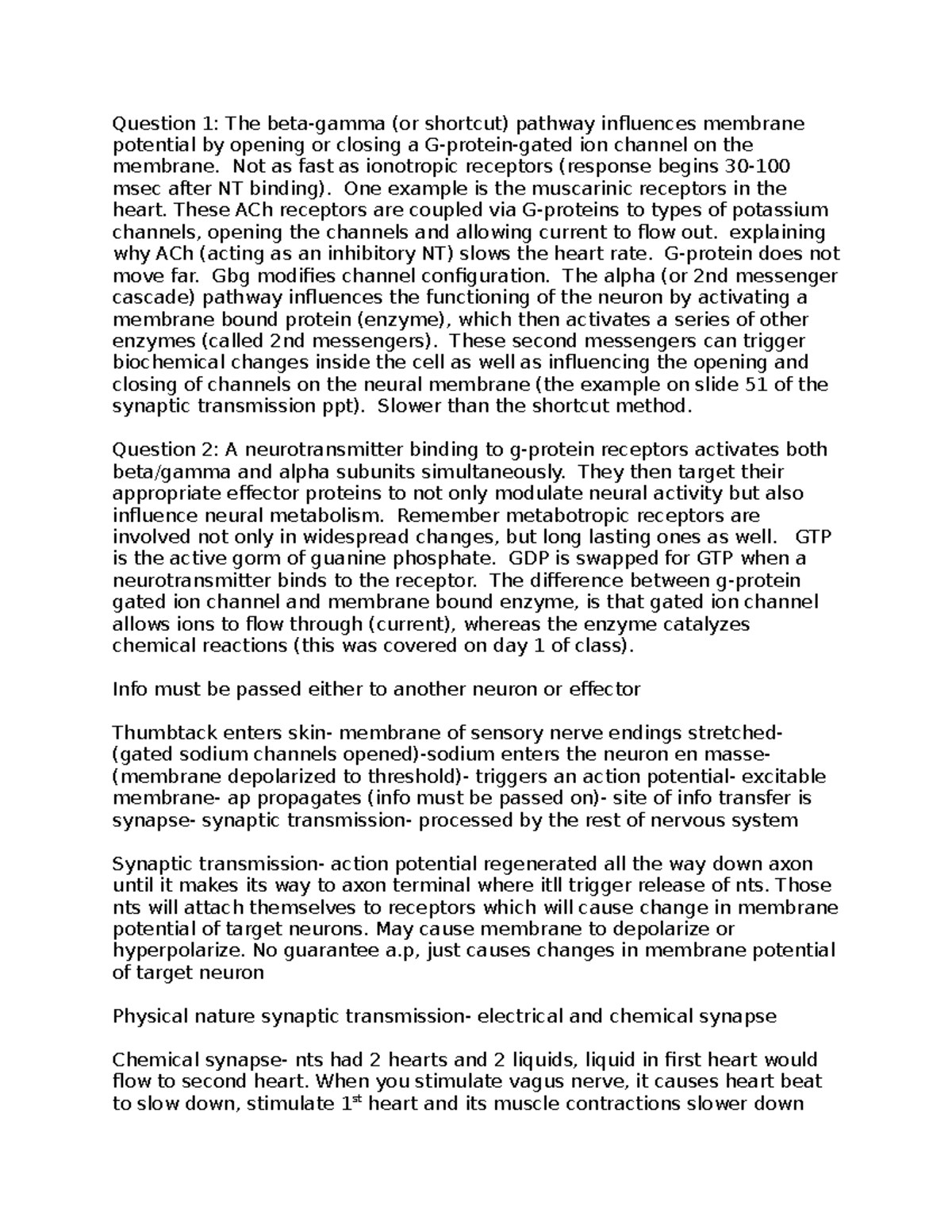 Doc1 - notes - Question 1: The beta-gamma (or shortcut) pathway ...
