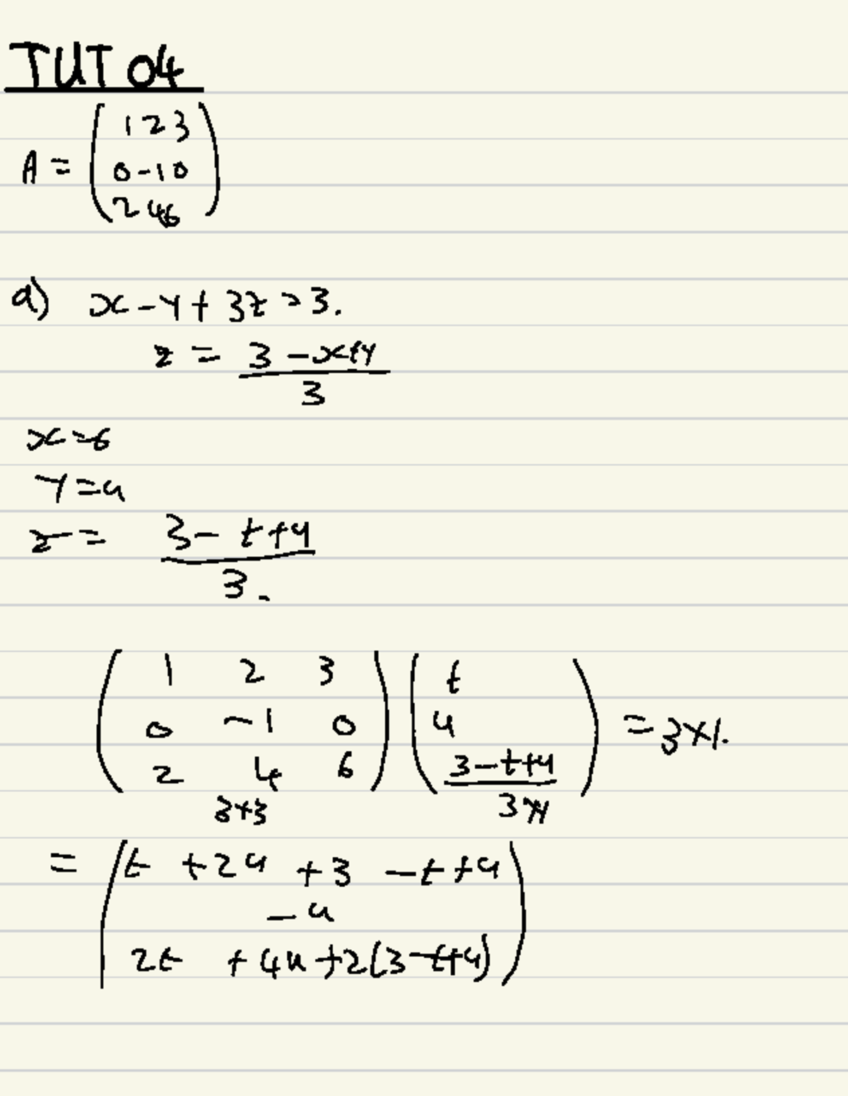 MAM TUT 04 - TUT 04 + = (sise a) x - Y + 37 = 3. z = S
