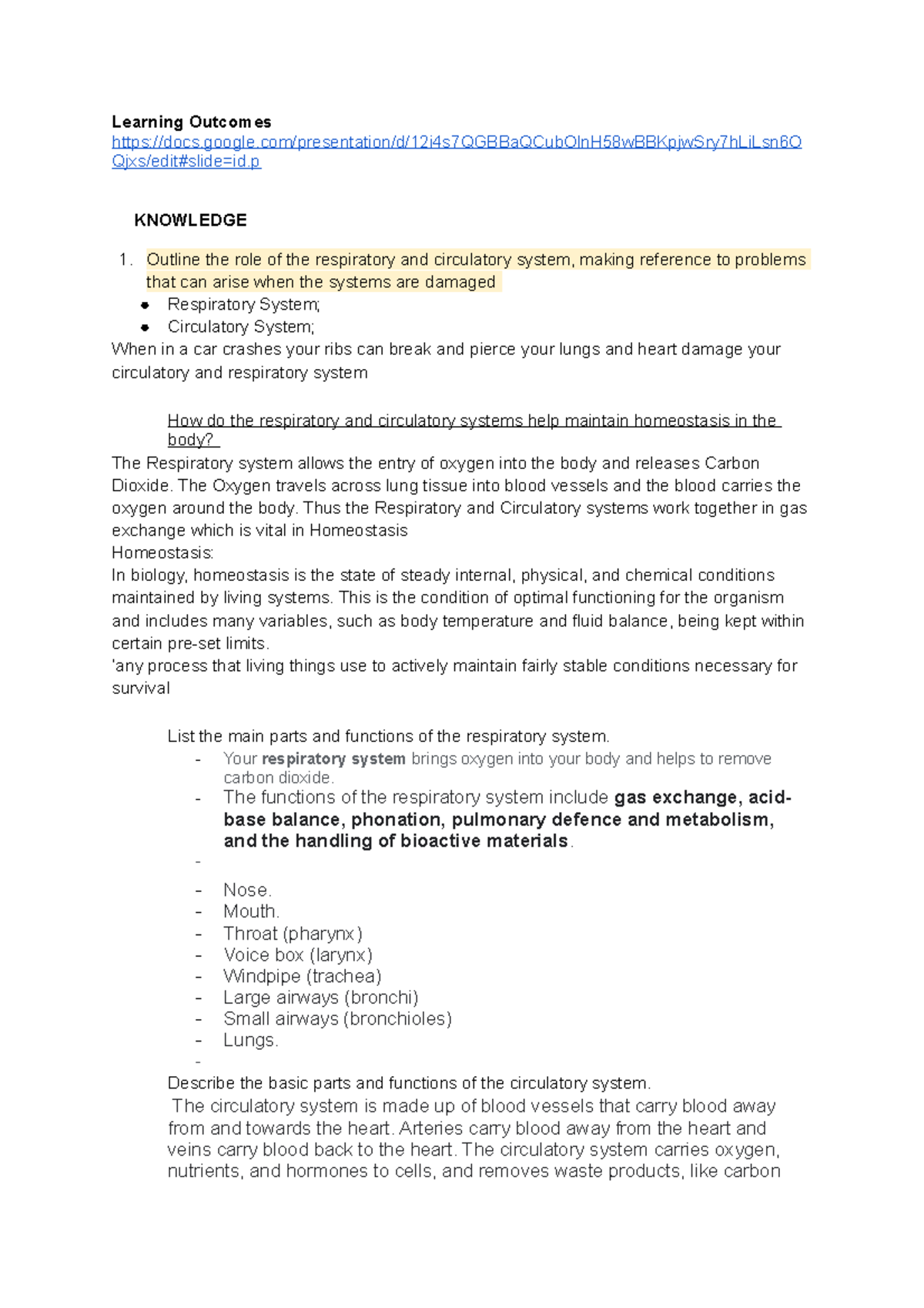 Car crash Study Notes - nabjhj - Learning Outcomes - Studocu
