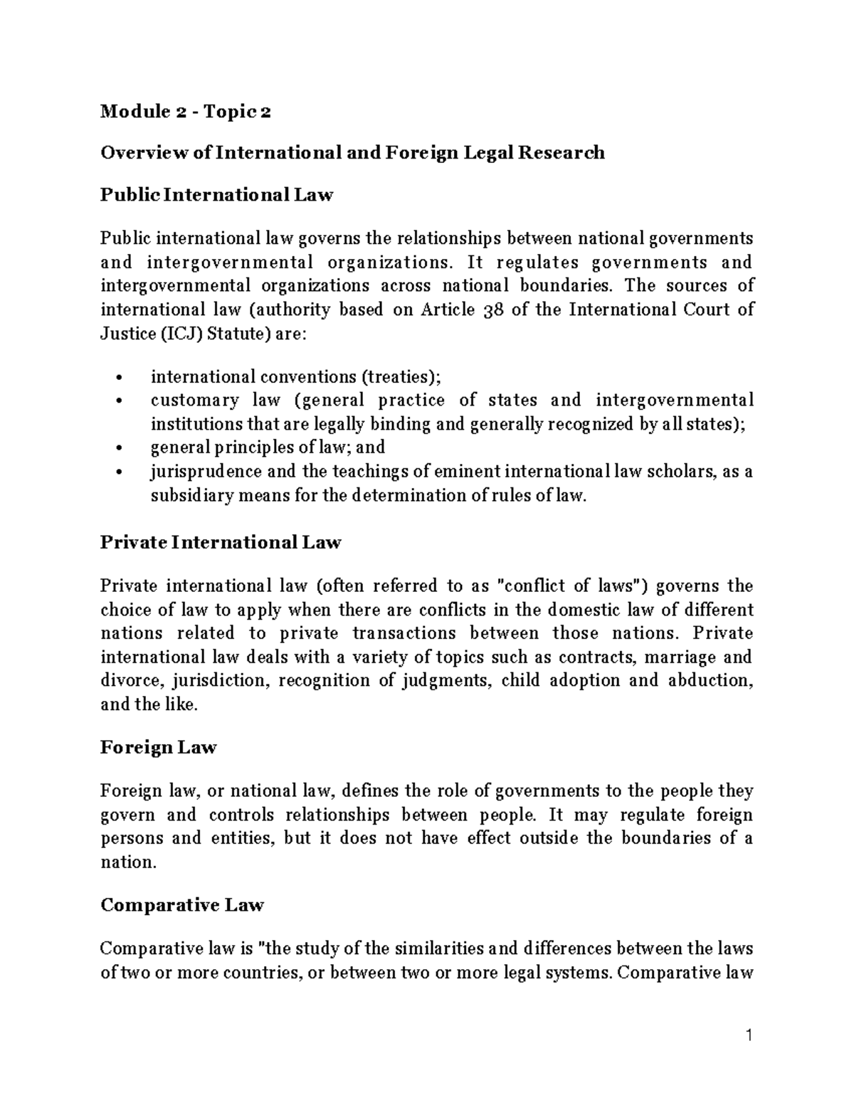 Legalres - Module 2, Topic 2 - Module 2 - Topic 2 Overview of ...