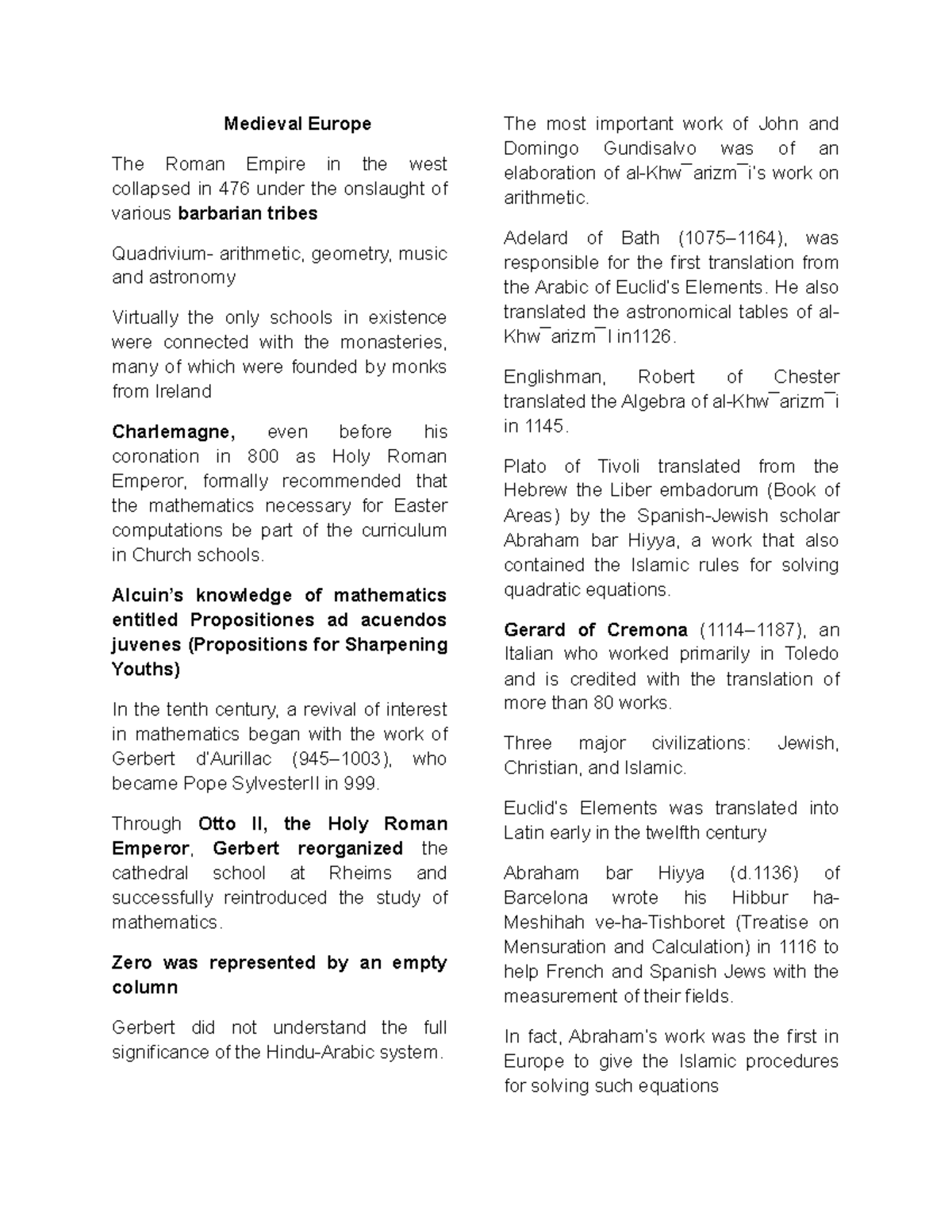 Medieval-Europe-reviewer - Medieval Europe The Roman Empire in the west ...