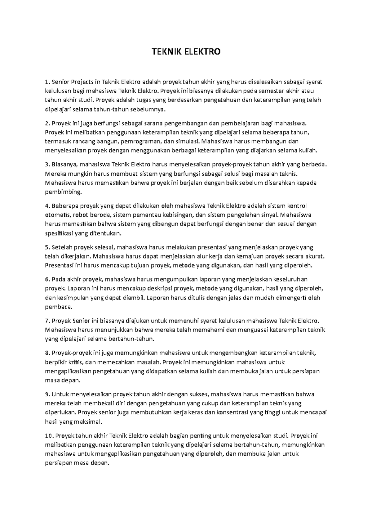 Teknik Elektro 3 - electrical engineering - TEKNIK ELEKTRO Senior ...