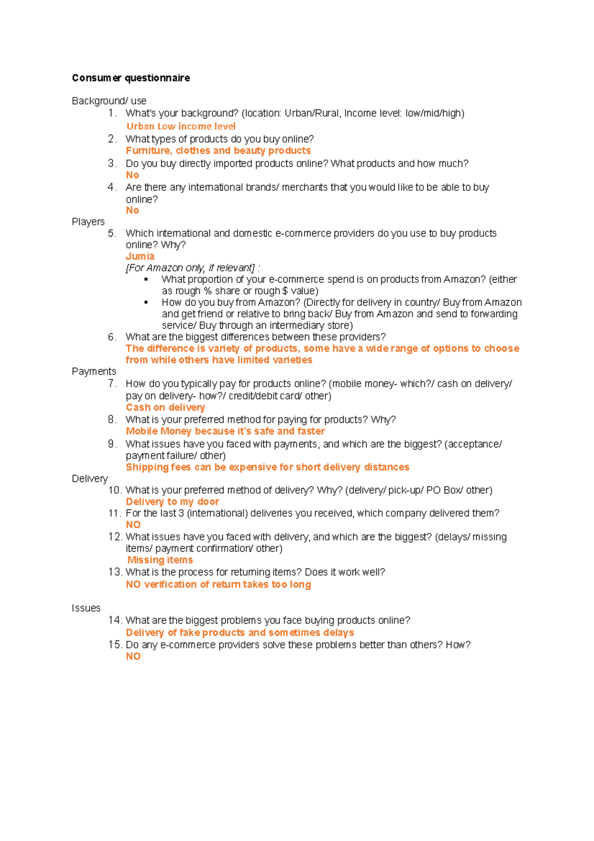 Consumer questionnaire 2001 26 v2 - Consumer questionnaire Background ...
