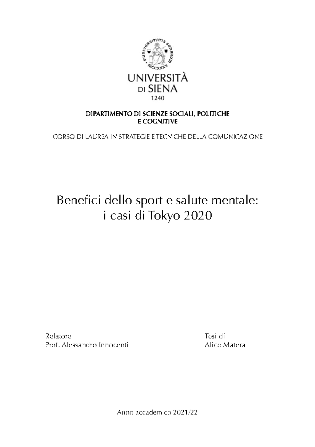 Tesi Alice Matera - Tesi per il corso di Economia cognitiva e ...