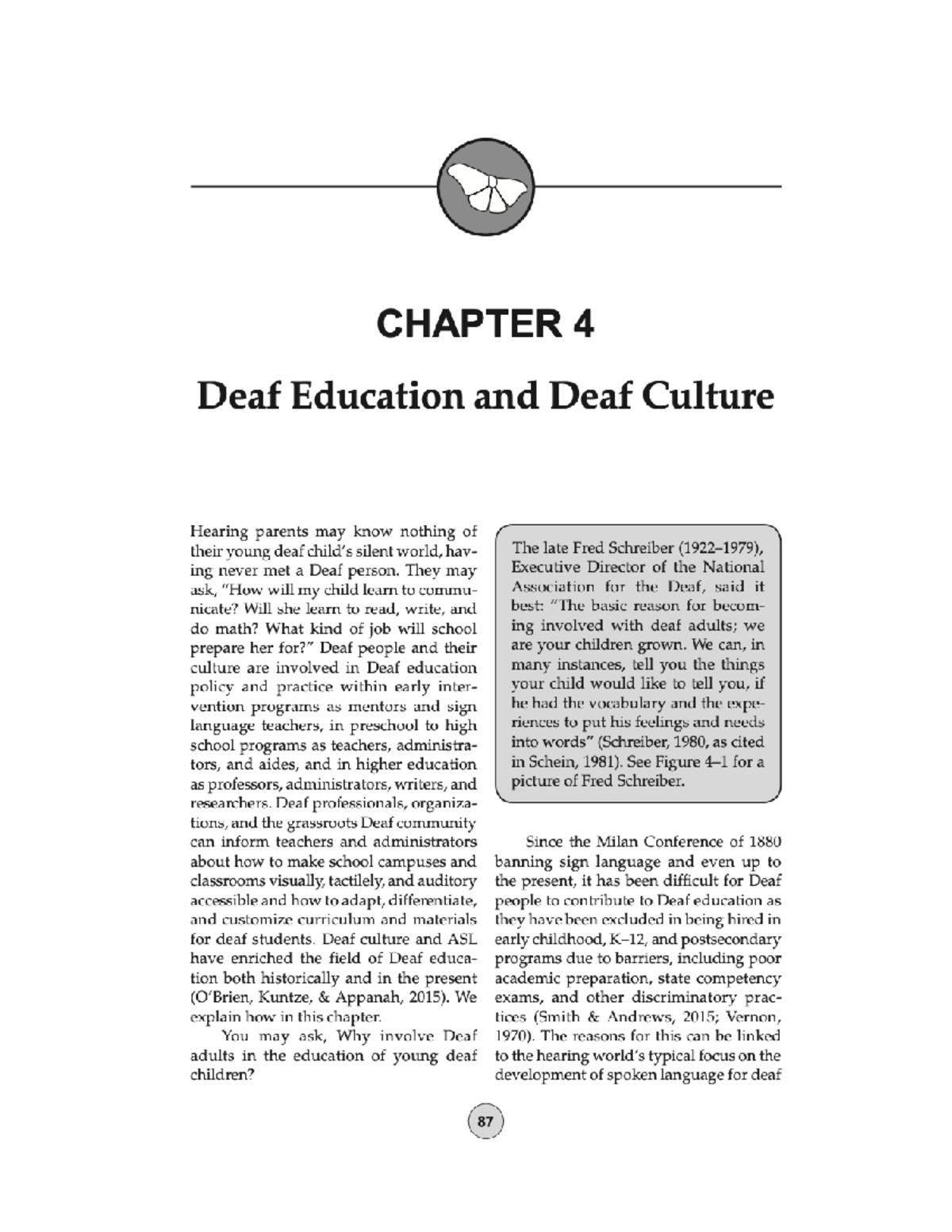 Deaf culture chapter 4 - Spiller - ASL 101 - Studocu