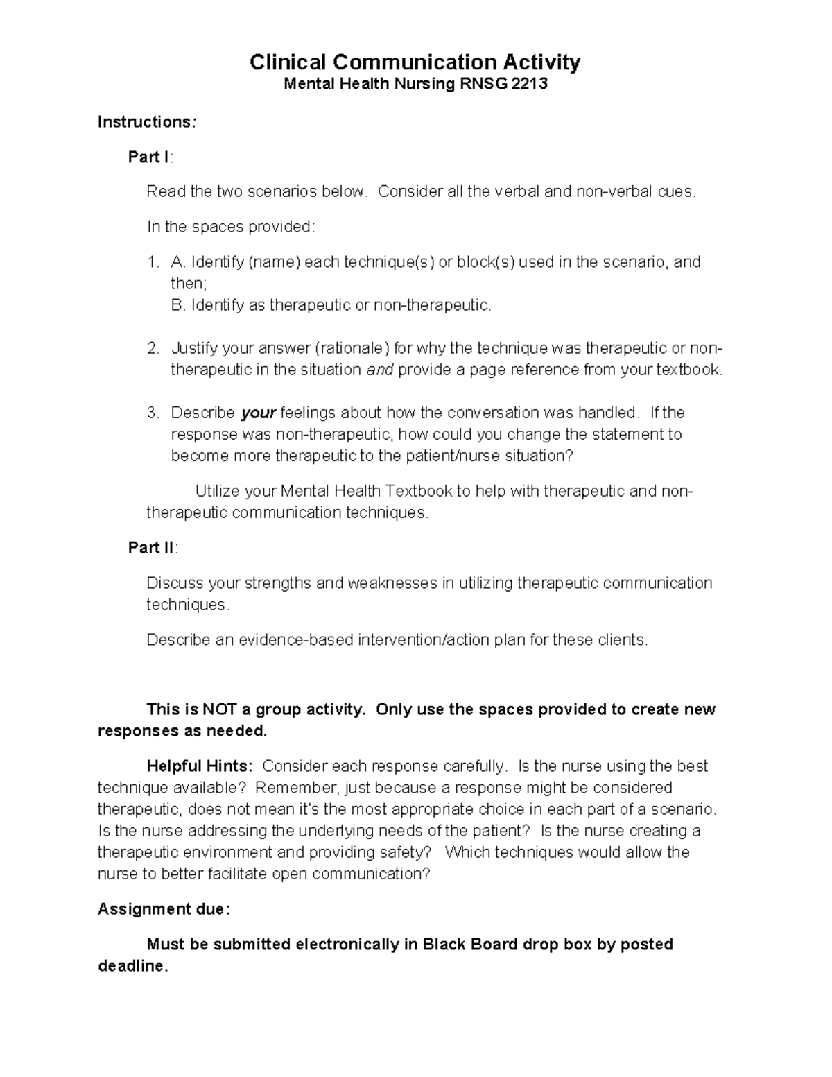 Clinical Communication Activity 2024 - Clinical Communication Activity ...