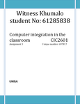 CIC2601 - Unisa - Computer integration in the classroom - Studocu