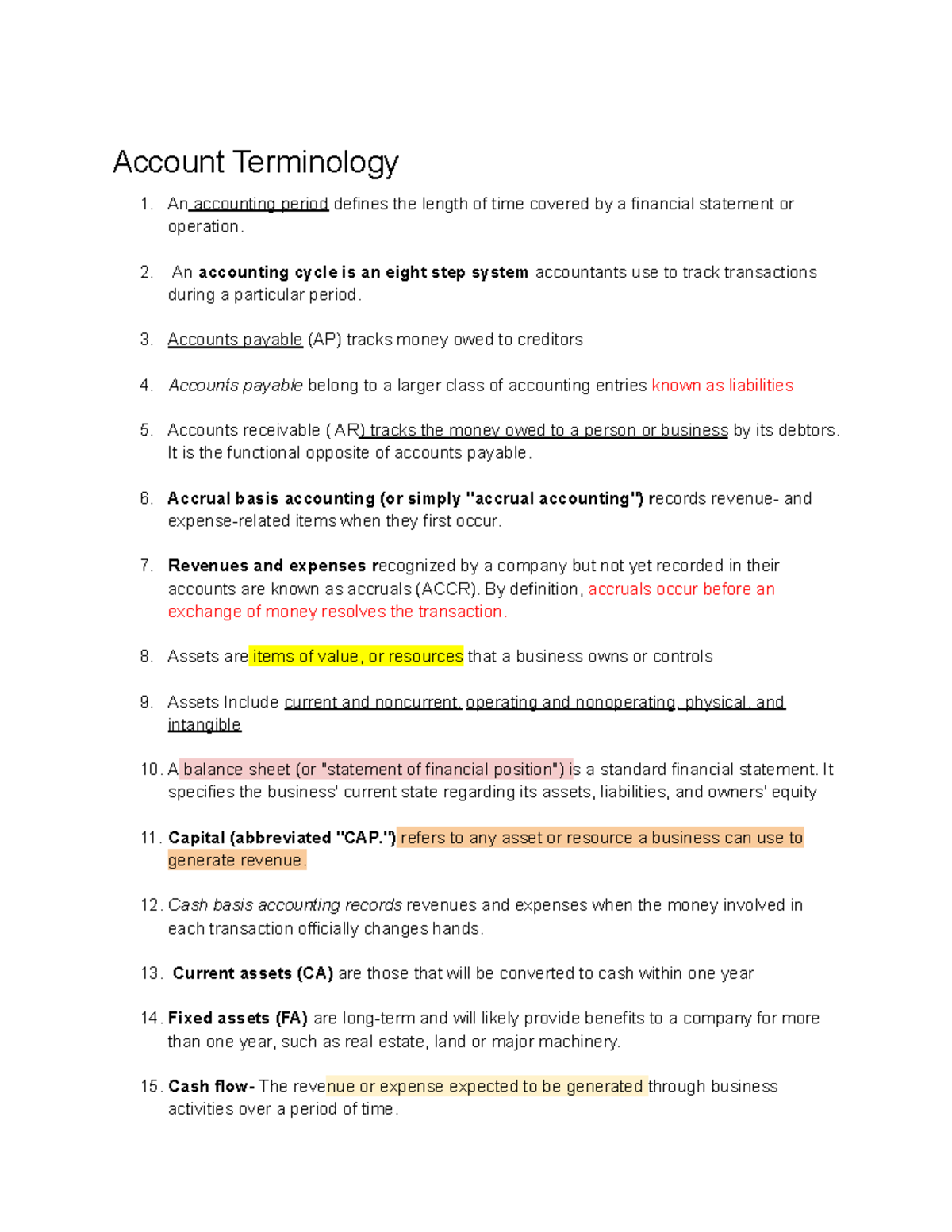 Checking Account Terminology - Account Terminology An accounting period ...