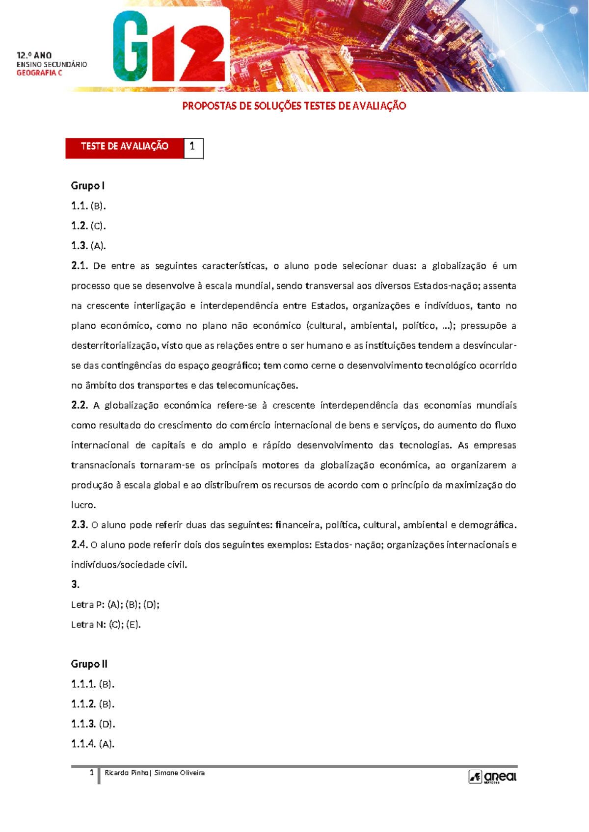 G12 solucoes testes - .... - PROPOSTAS DE SOLUÇÕES TESTES DE AVALIAÇÃO ...