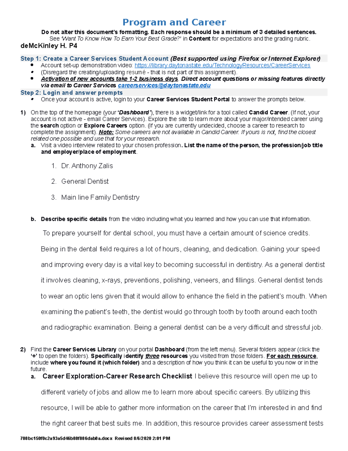 WS Program and Career - Do not alter this document’s formatting. Each ...