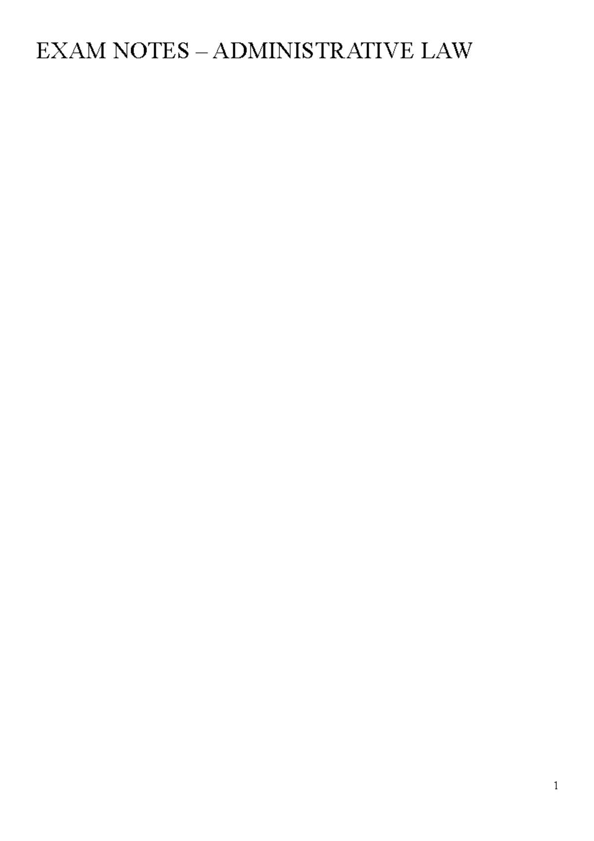 2016 Sem 1 Administrative Law Exam Notes 21 5 16 3 Autosaved