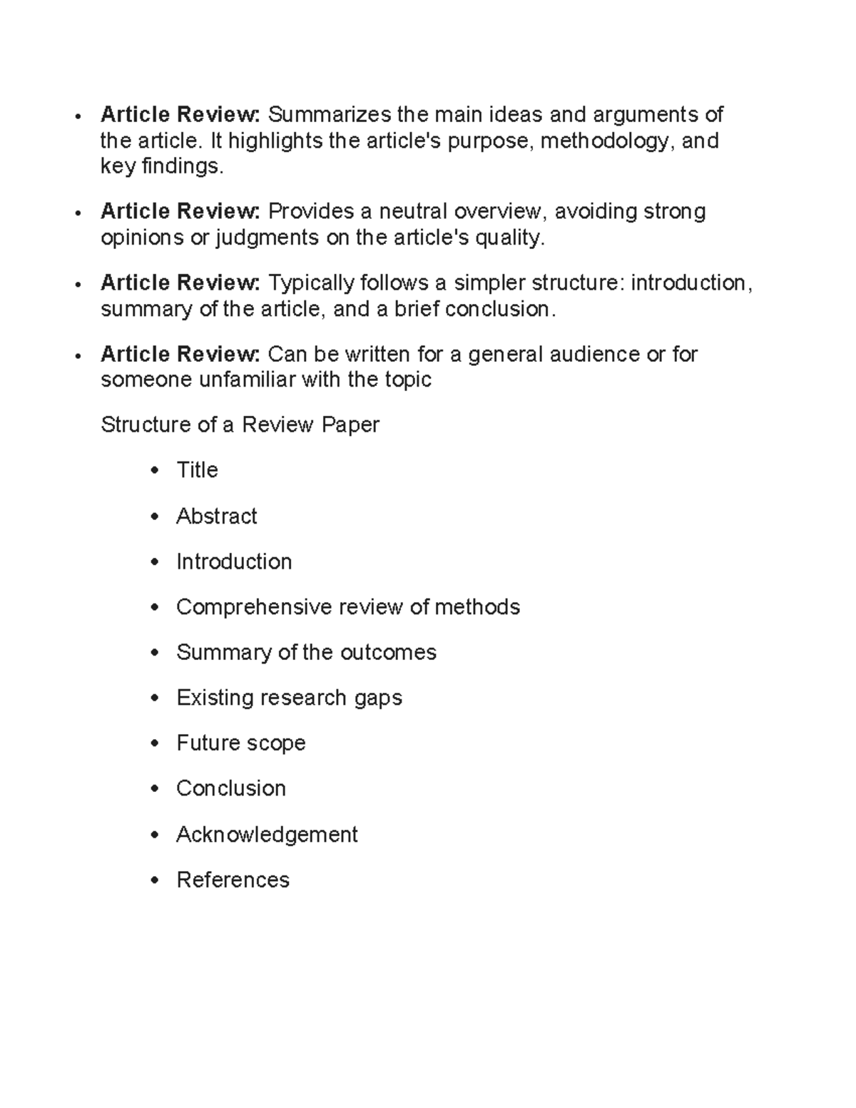 Article Review - It highlights the article's purpose, methodology, and ...