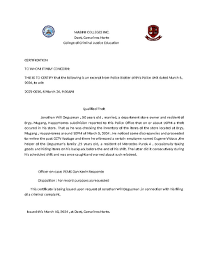 Introduction TO Criminology handouts-prelim - INTRODUCTION TO ...