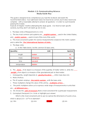CHEM M1.5 - Study Guide - Module 1: Light and Modern Atomic Theory ...