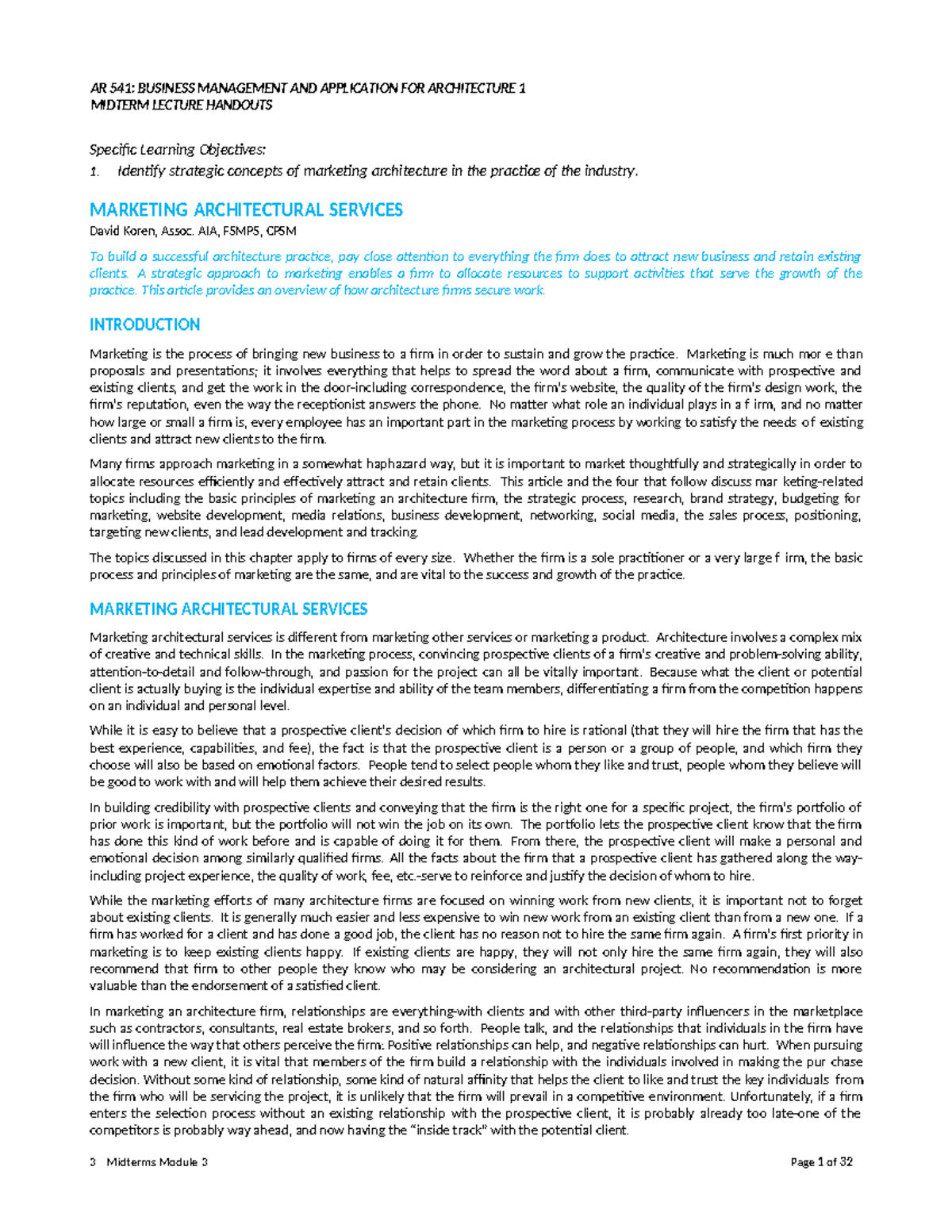 3 Midterms Module 3 - reviwer - MIDTERM LECTURE HANDOUTS Specific Learning Objectives: 1 ...