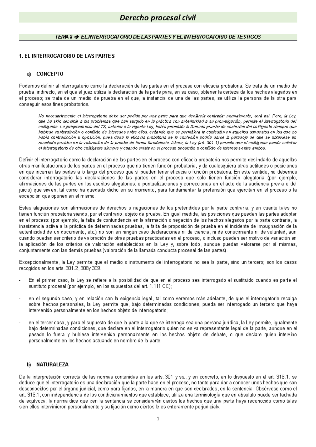 Tema 8 - Apuntes resumen manual - TEMA 8 EL INTERROGATORIO DE LAS ...