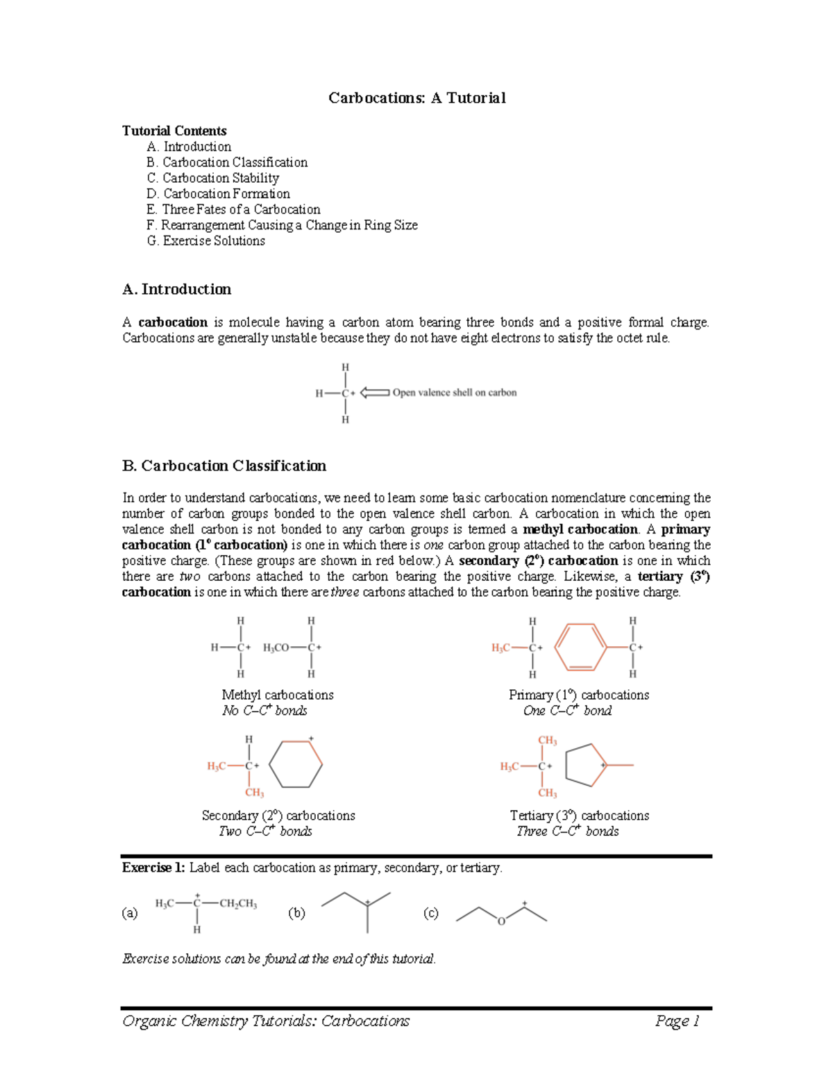 Carbocations - Professor - Steven Hardinger - Carbocations: A Tutorial ...