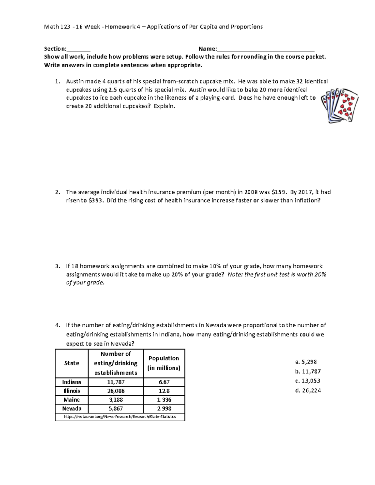 16 Homework 4 - Math 123 - 16 Week - Homework 4 – Applications of Per ...
