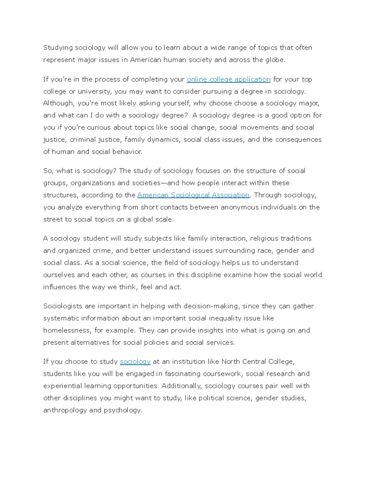 Why do study sociology - notes - Studying sociology will allow you to ...