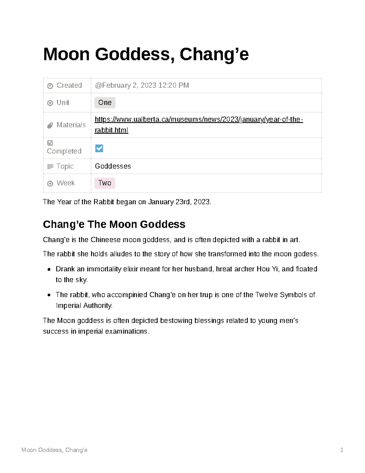 Moon Goddess Change - Chang’e The Moon Goddess Chang’e is the Chineese ...