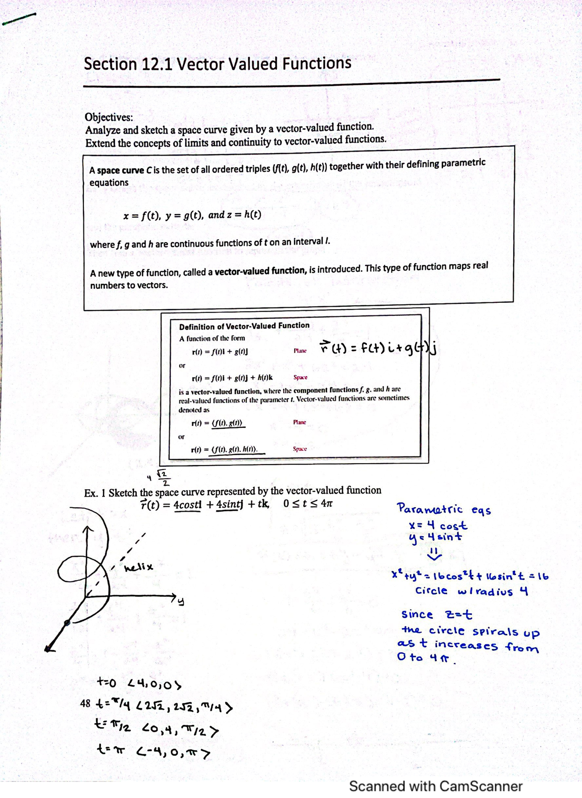 Calculus 3 12.1 notes - EI tC a oo i a Pe eS ae 9 ct we el ee ...