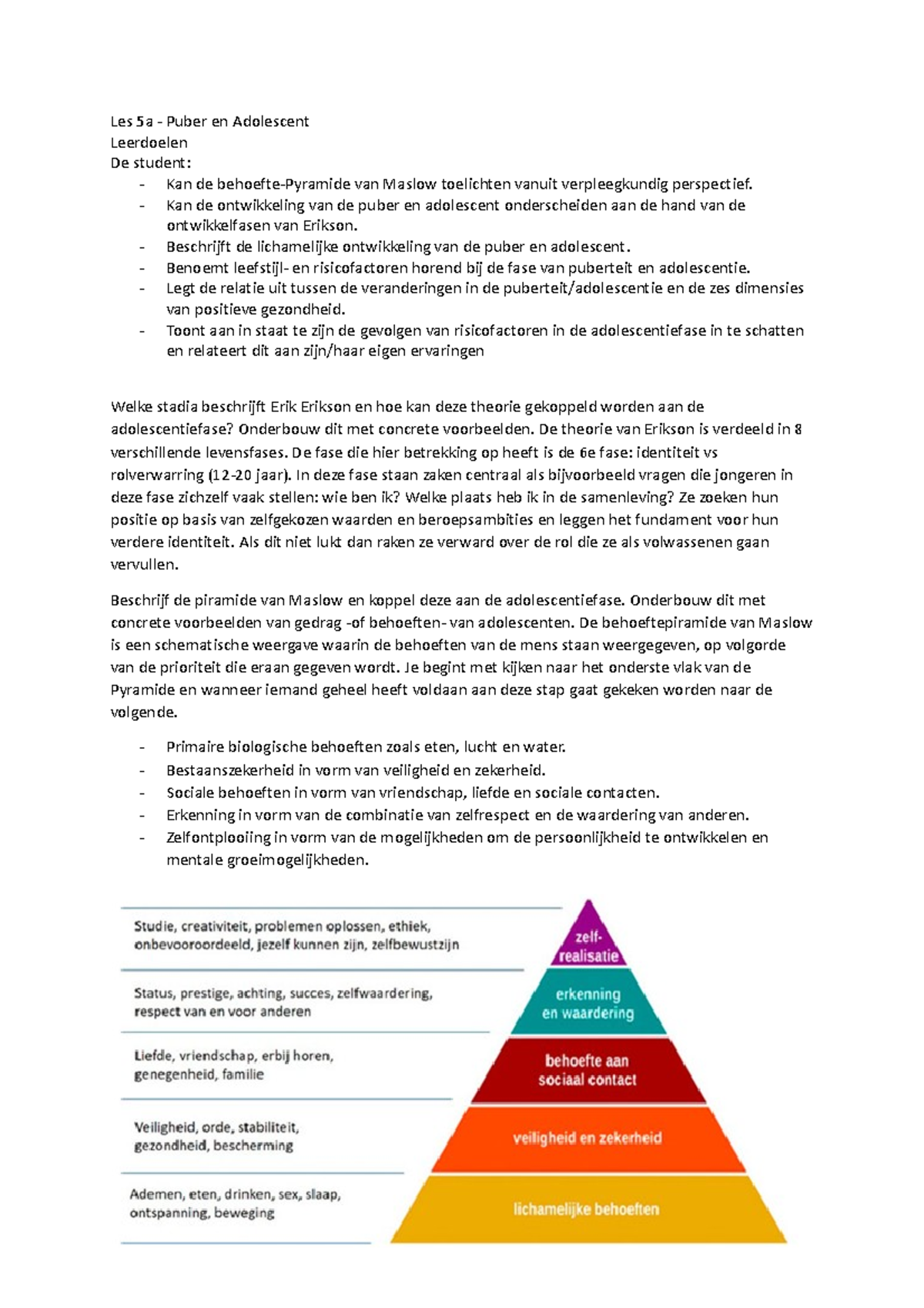 Kern A, week 5, puber en adolecent - Les 5a - Puber en Adolescent ...