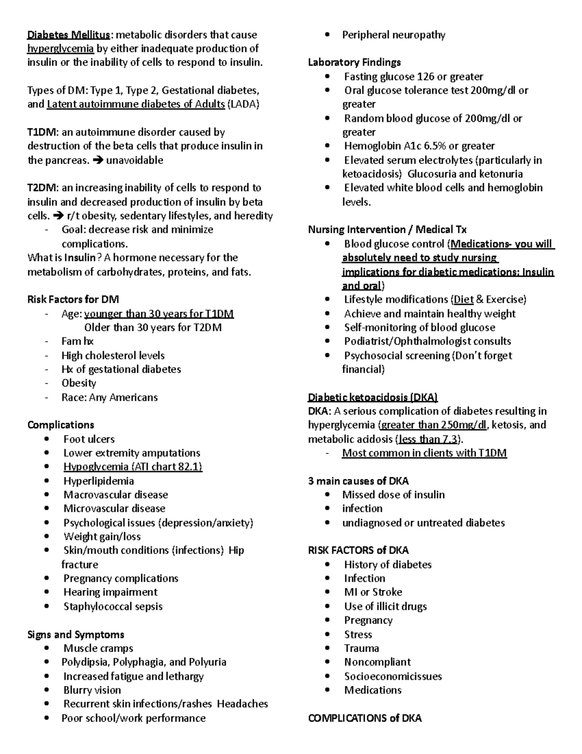 Diabetes Notes - idabetes - Diabetes Mellitus: metabolic disorders that ...