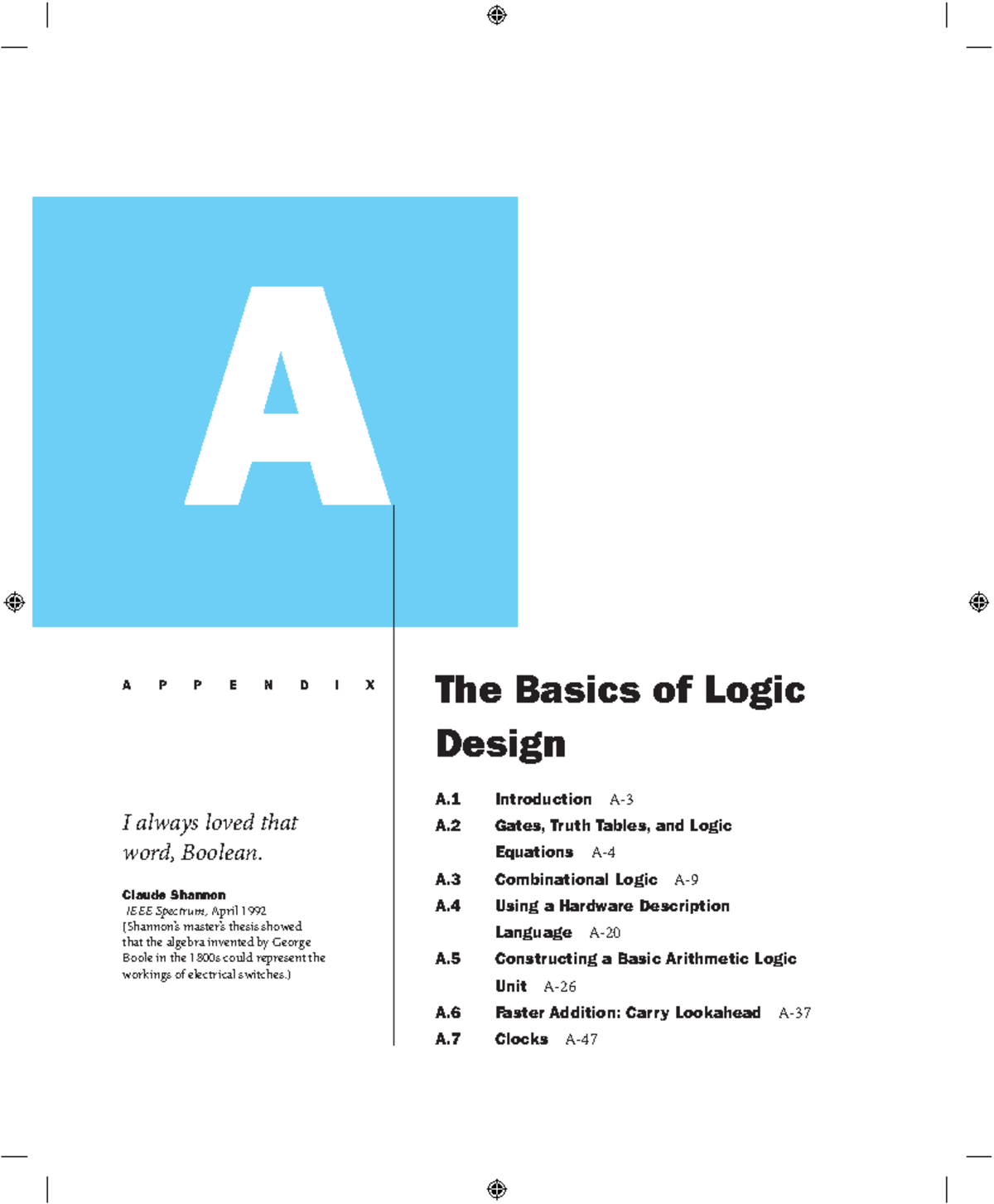 Appendix A final - The Basics of Logic Design A Introduction A- A Gates ...
