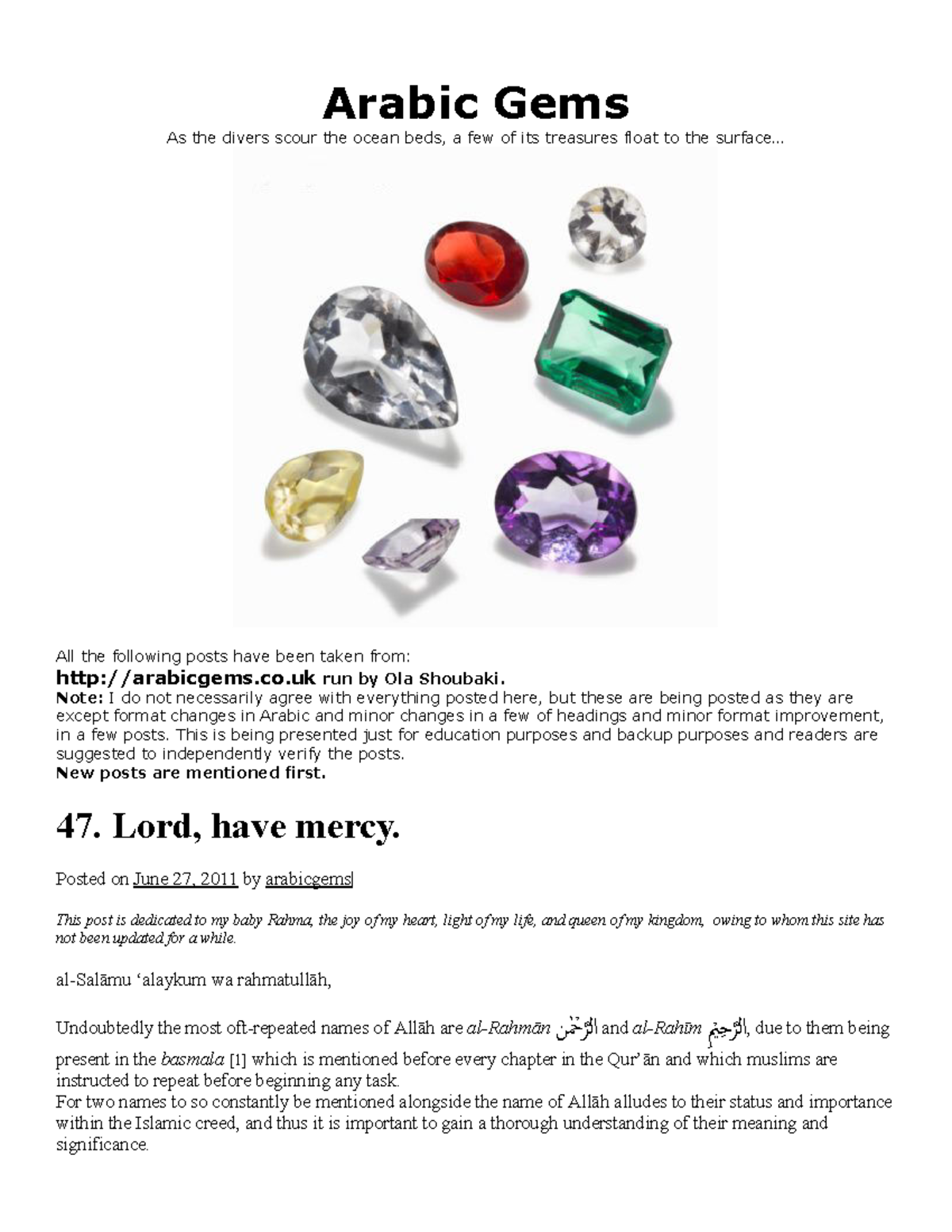 Arabic-gems - This is the arabic gems notes - - Studocu