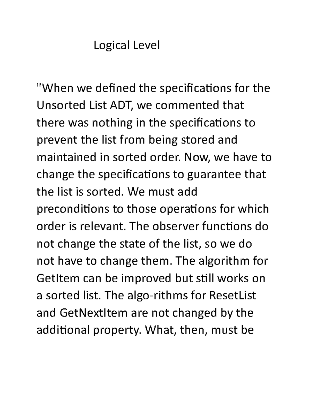 DS23 - DS Notes - Logical Level "When we defined the specifications for ...