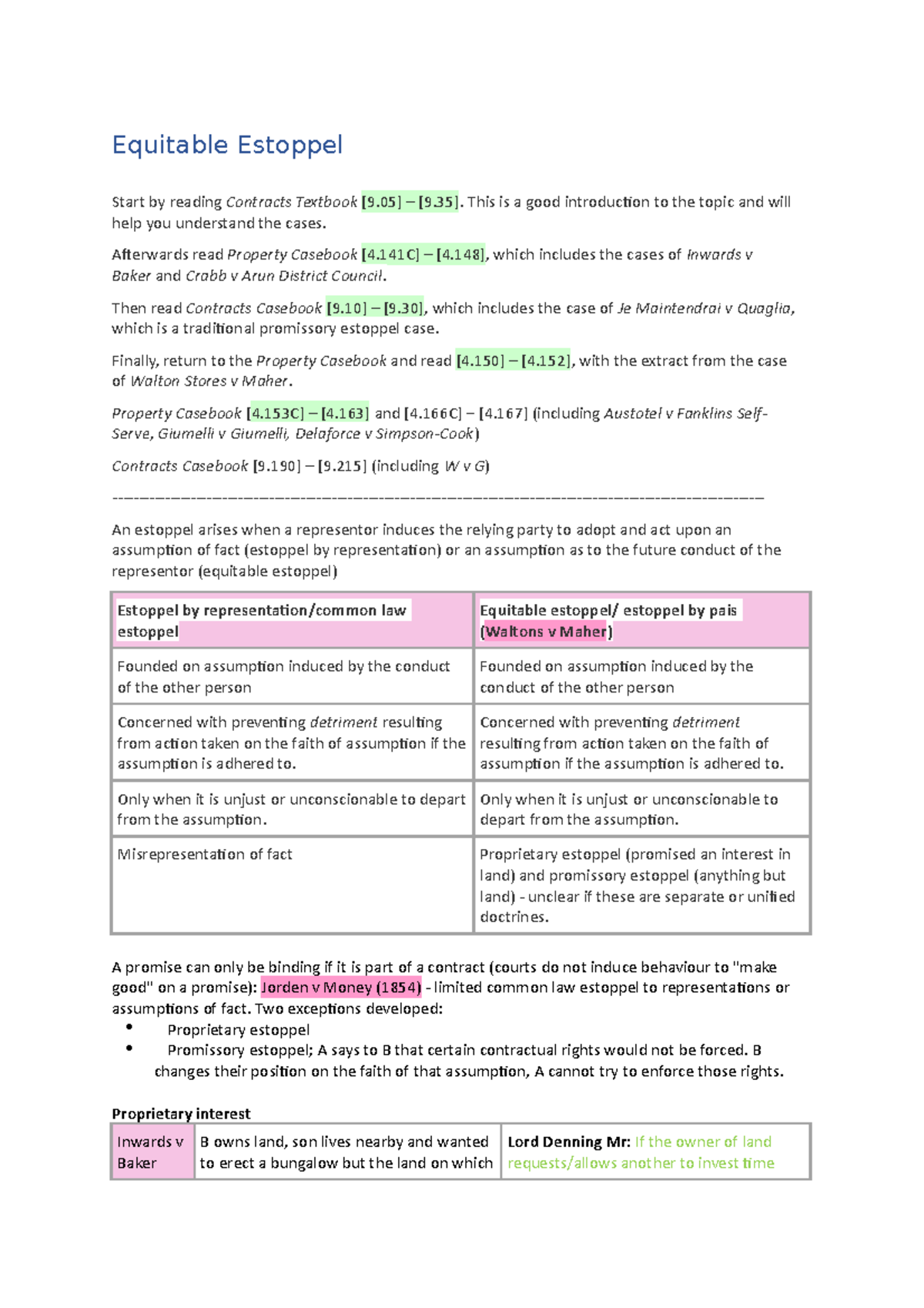 Notes on Equitable Estoppel - Equitable Estoppel Start by reading ...