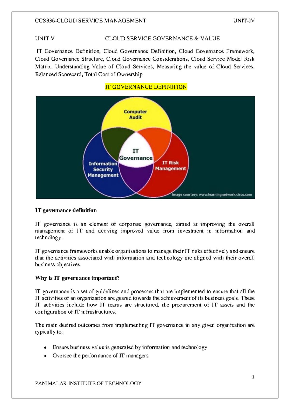CSM UNIT V - Cloud service management unit 5 - 1 UNIT V CLOUD SERVICE ...